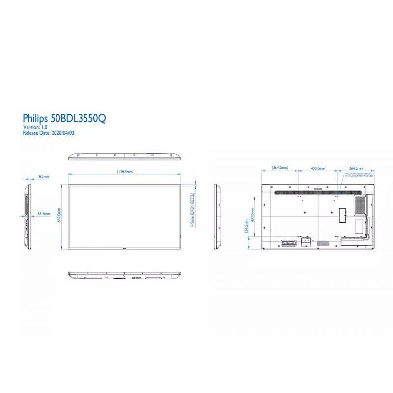 Écran d'affichage dynamique Philips 50" Q-Line avec Android Maroc